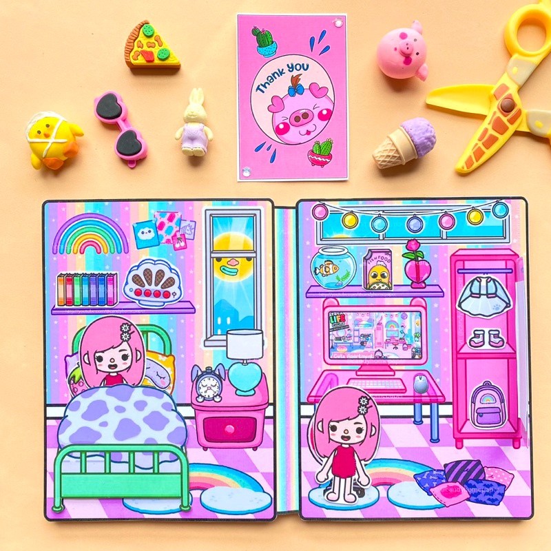 Glossy Lamination Toca Life World Toca Boca's Rainbow House handmade ...