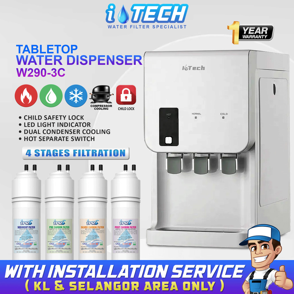 [FREE INSTALL] I-TECH Hot Normal Cold Tabletop Water Dispenser W290-3C ...