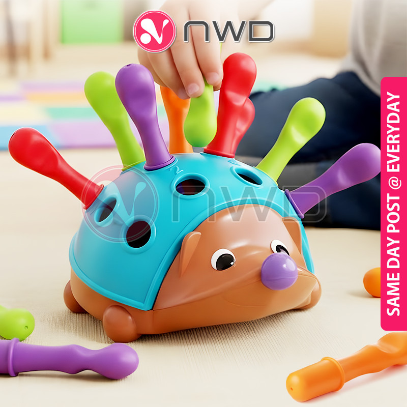 𝗣𝗥𝗜𝗖𝗞𝗟𝗘 𝗠𝗔𝗧𝗖𝗛 》Hedgehog Spike Colour Sorting Toy Kids Montessori Game ...