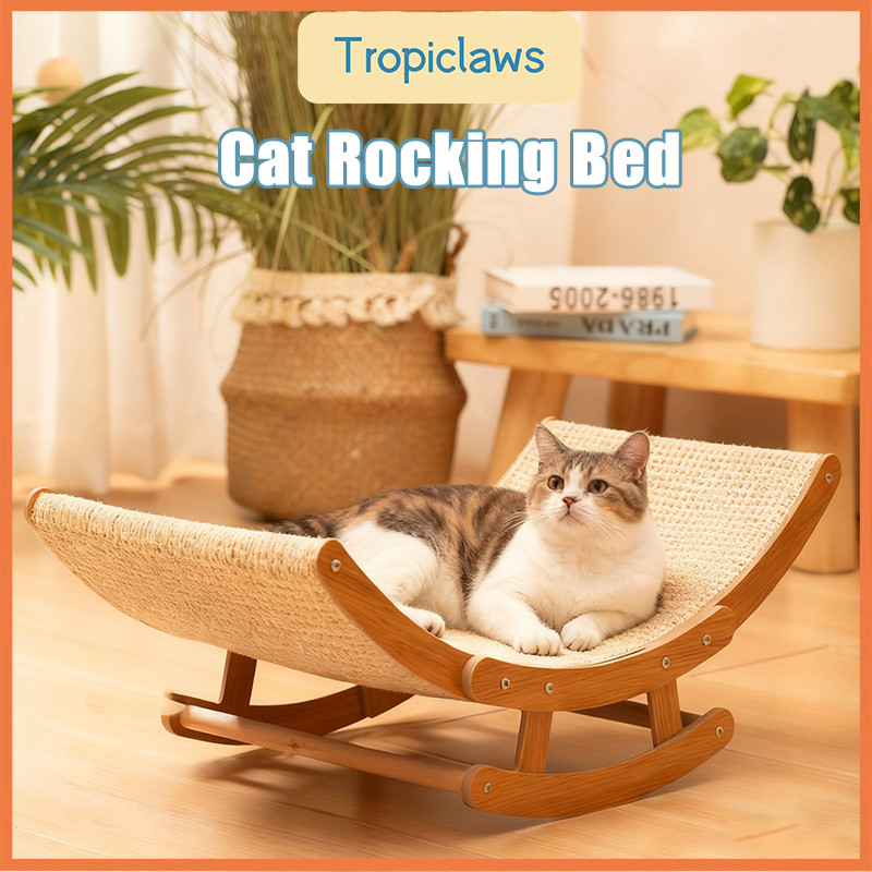 Pet Rocking Chair Pet Bed Sisal Cat Scratcher Corrugated Paper Wood ...