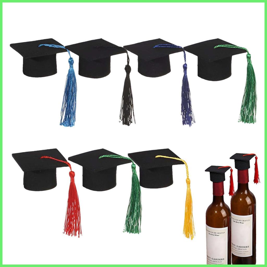 Graduation Hat Toppers 7X Graduation Cake Decorations with Tassels ...