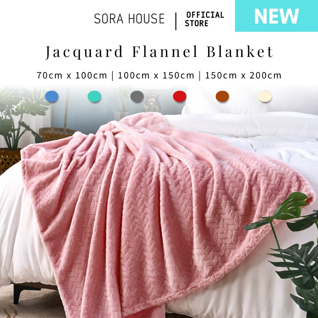 SORA JACQUARD FLANNEL Blanket Selimut Baldu Lembut Tidur Soft Gebu ...