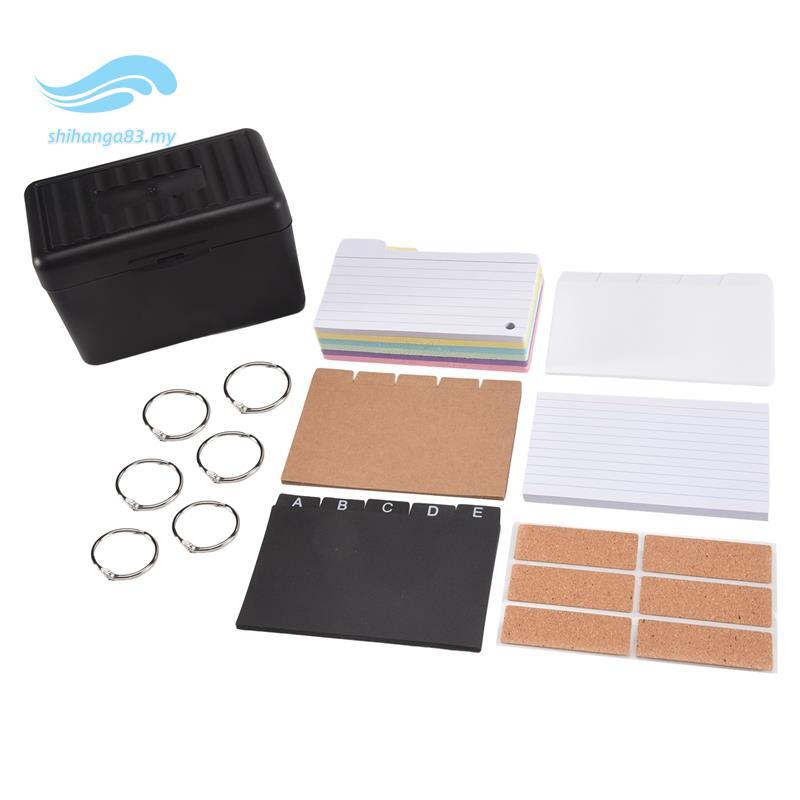 Index Card Holder Set,Index Box with 230 Assorted , Colourful Lined, 6 ...