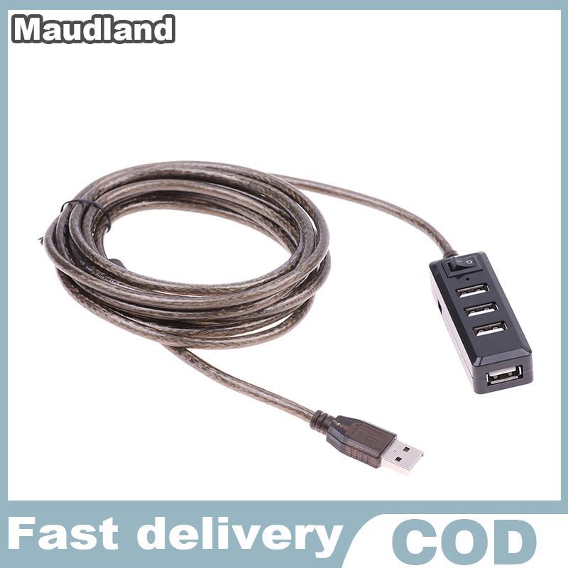 Maudland 4Ports USB 2.0 HUB Extension Cable Male To Female Active ...