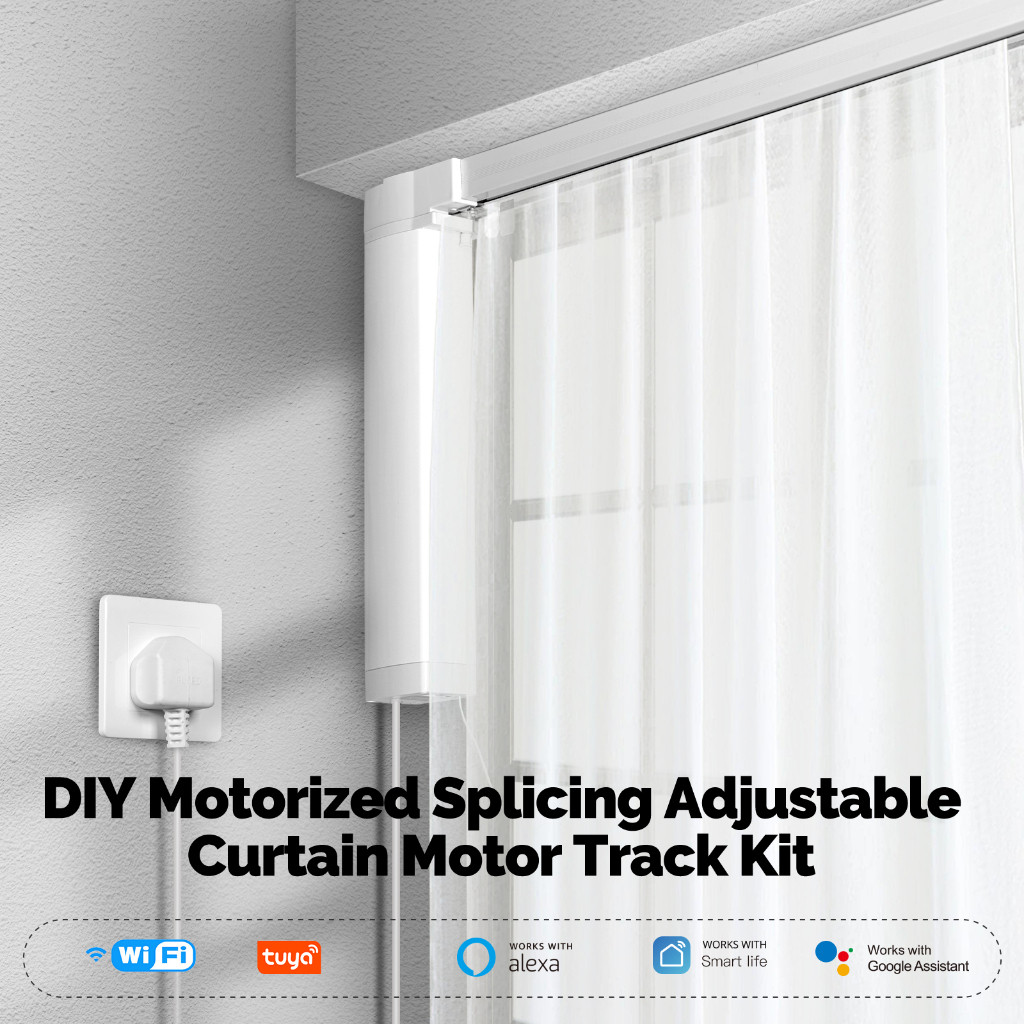 Smart Electric Curtain Track, Automatic Motorized Curtain Rail Set ...