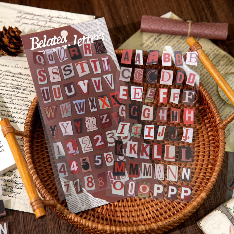 Cdaily|2 Sheets In English Letters Coated Paper Stickers Late ...