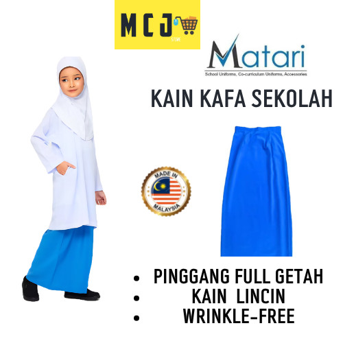 Kain Kafa Kain Sekolah Kain Rendah KAFA Biru Muda Blue Skirt Budiman ...