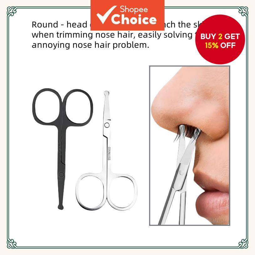 Men's 2.0 Version Nose Hair Scissors – Stainless Steel Round Head, Plus ...