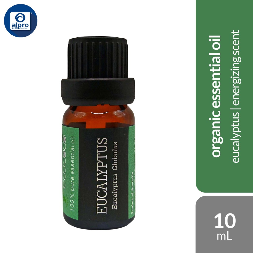 ecococo Eucalyptus Essential Oil 10mL | Energizing Scent & Helps Soothe ...