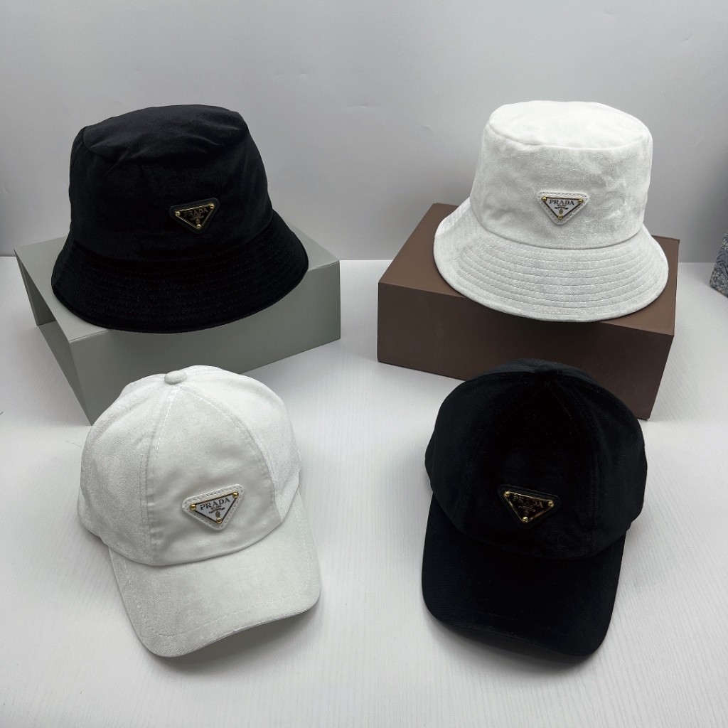 Autumn Winter Style prada Velvet Baseball Cap Triangle Logo Men Women ...