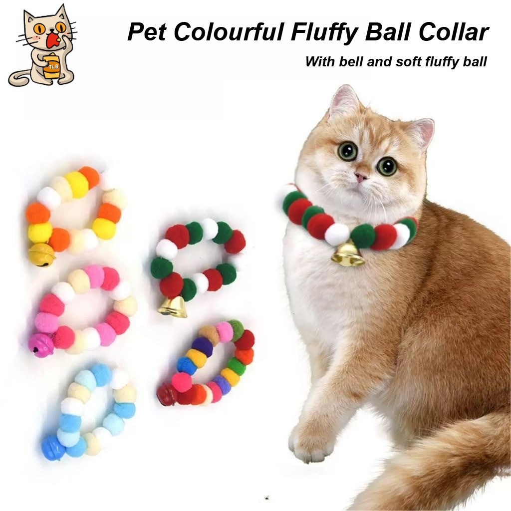 Pet Collar Dog Cat Fluffy Ball Collar Big Dog 15-60cm Neck Bell Rantai ...