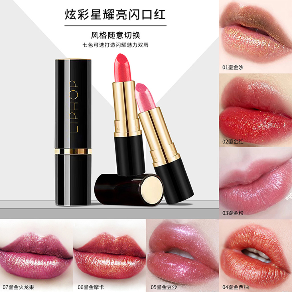 lip gloss lipmatte LIPHOP Lip Knight Pearl Gilt Lipstick Fine Glitter ...