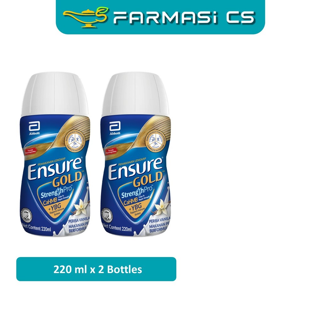 PROMO Abbott Ensure Gold Vanilla Flavour 220ml Strength Pro x 2 Bottles ...