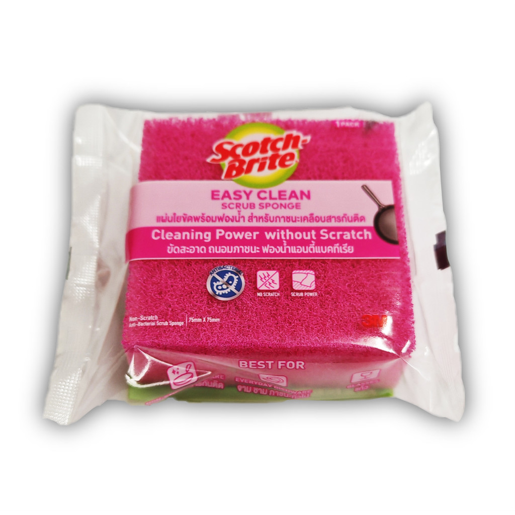 Scotch Brite Easy Clean Scrub Sponge 1Pack (Pink) | Shopee Malaysia