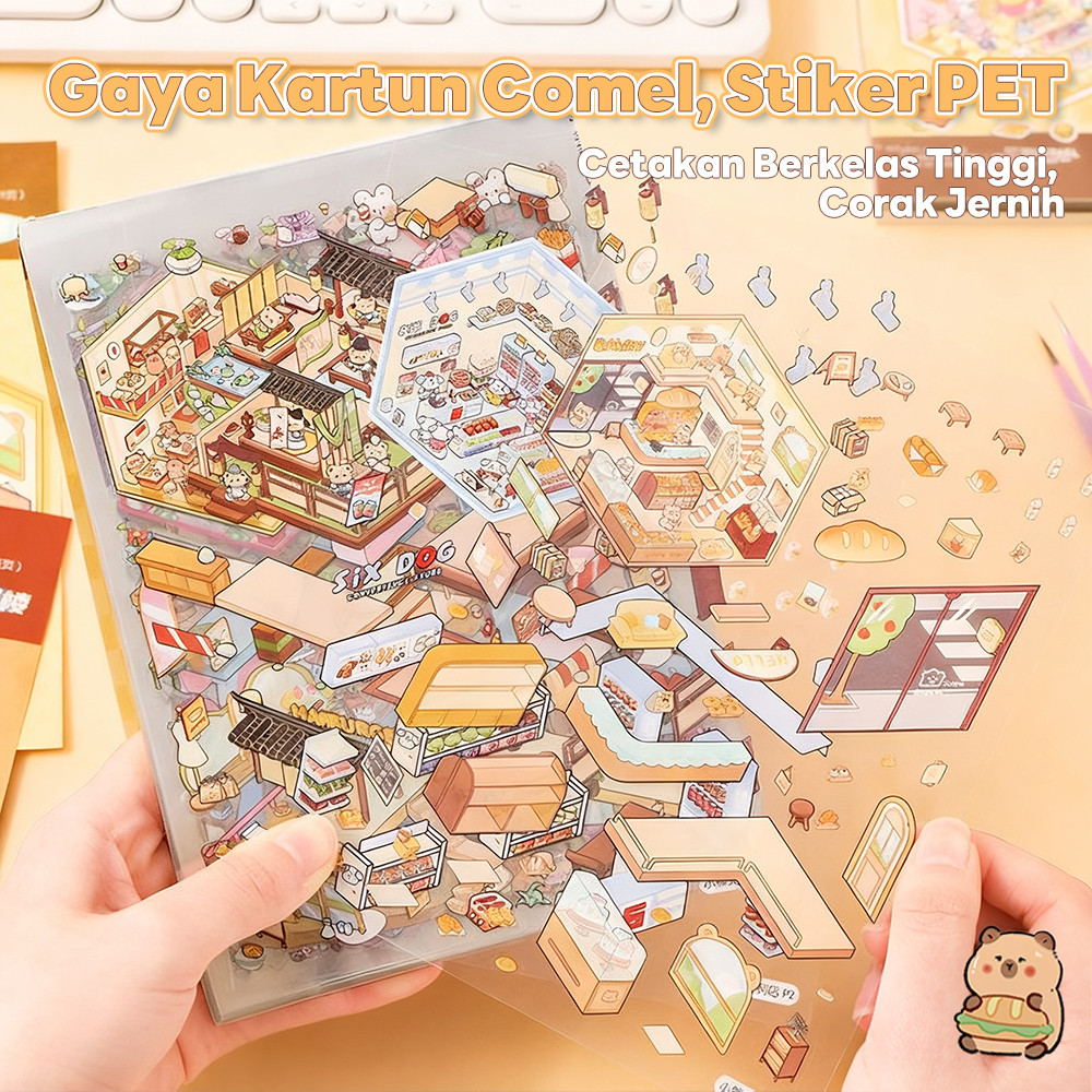 Victoky Pelekat Buku Panduan Miniature Scenes Sticker Book 3D Scene ...