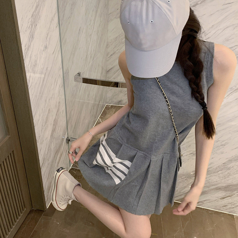 Thom Browne Pleated Dress - Sleeveless Knit for Young Girls | Shopee ...