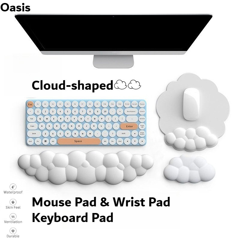 Cloud Design Keyboard Wrist Rest Large Memory Foam Cushion Non-Slip ...