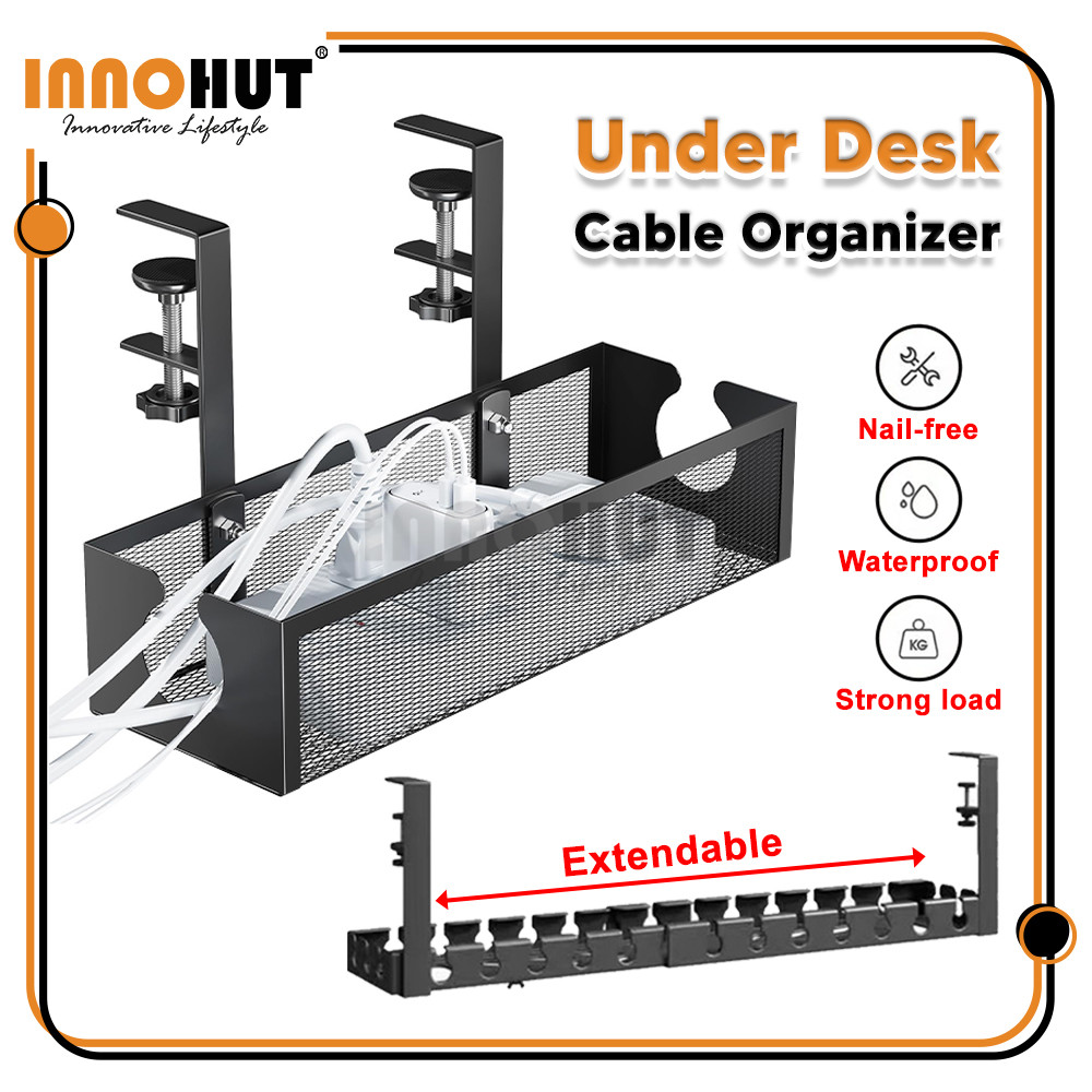 Innohut Rak Pengatur Wayar Bawah Meja Under Desk Cable Storage Wire ...