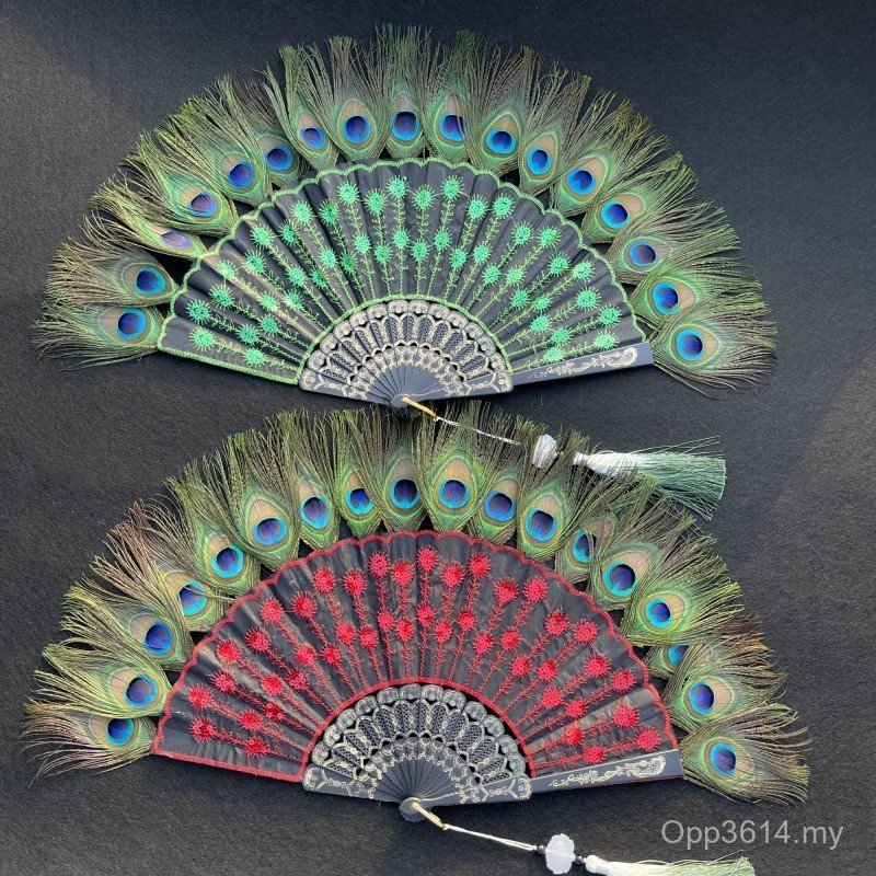 Props Shooting Fan Manufacturer Wholesale Folding Fan Sequined Black ...