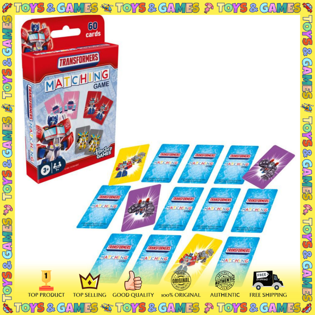 Transformers Matching Game 60 Card Memory Match Set for Kids Ages 3 ...