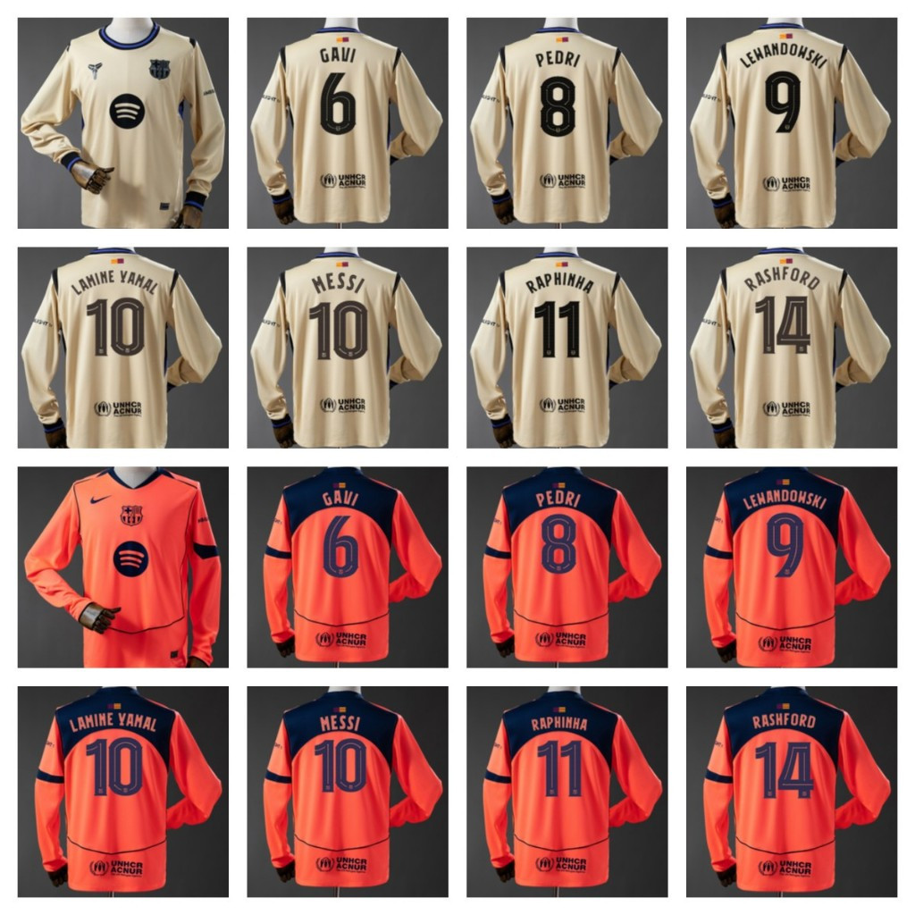 2025-26 Season Barcelona Away/Third Away Long Sleeve Jersey Gavi Pedri ...