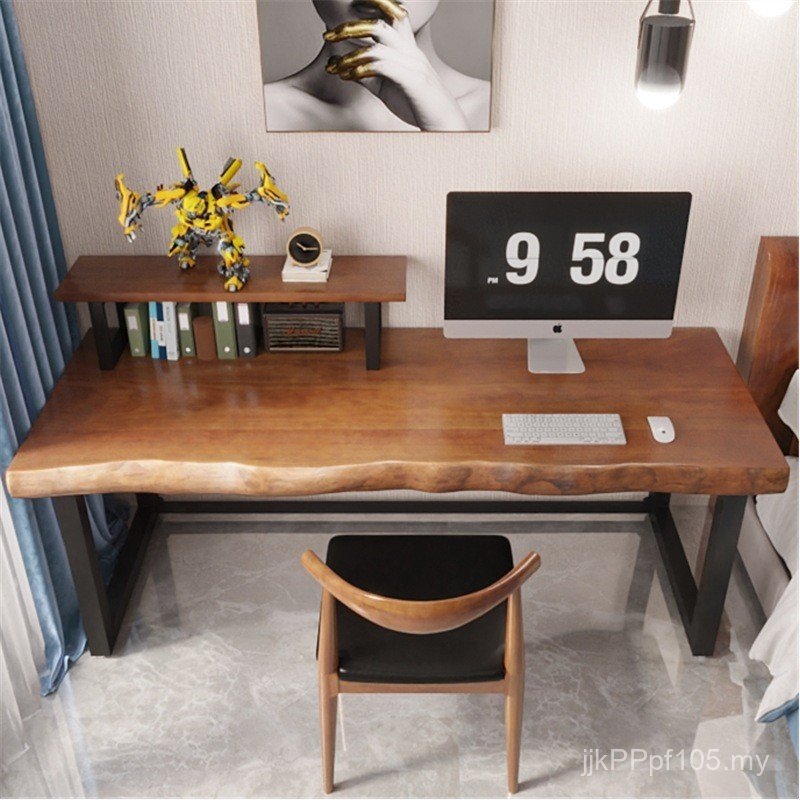 Study Household Simple Writing Desk Desk Work Desk Log Solid Wood Desk ...