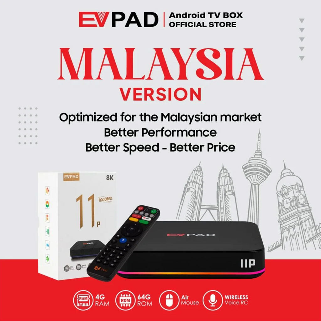 Evpad 11P Android TV box version 2025 Brand No1 Malaysia. Android 12 Ram 4G - Rom 64G | Shopee ...