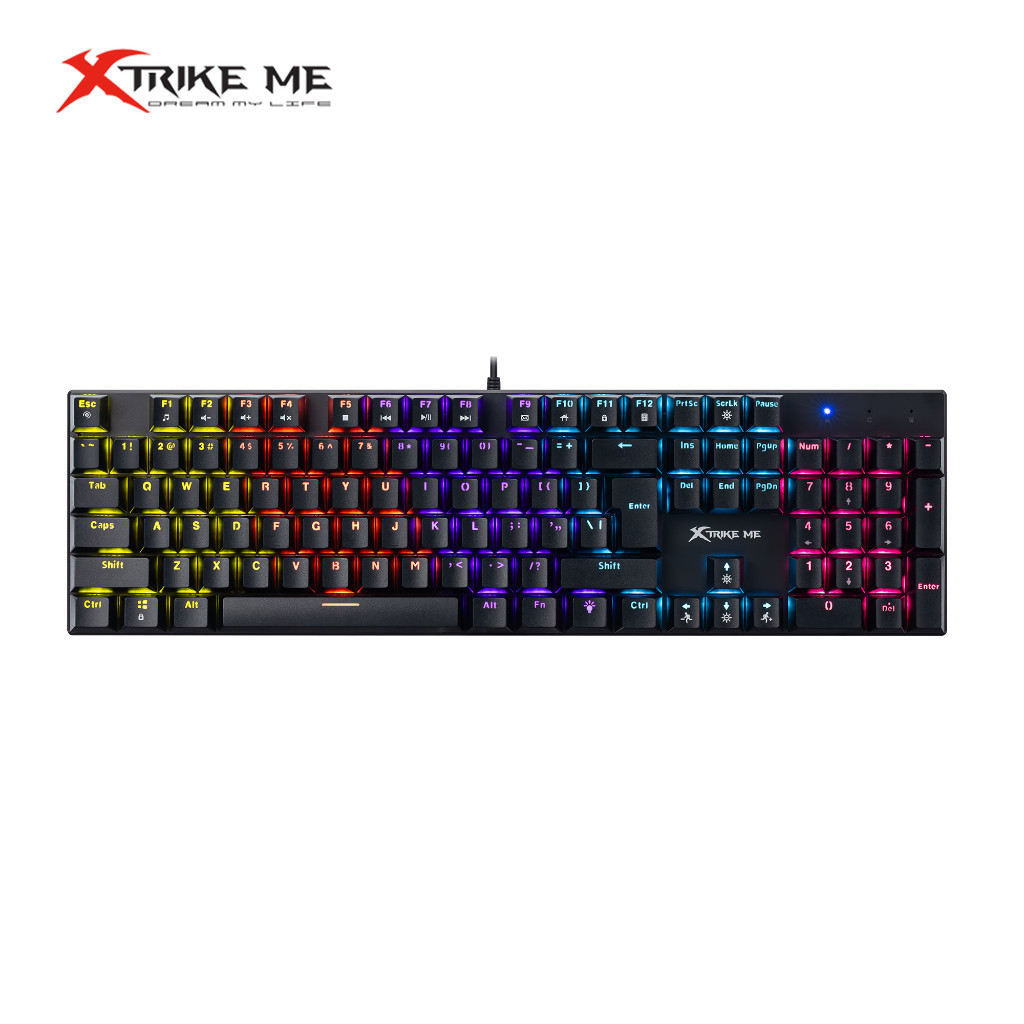 XTRIKE ME GK-803 WIRED MECHANICAL GAMING KEYBOARD - 104-KEYS RAINBOW ...