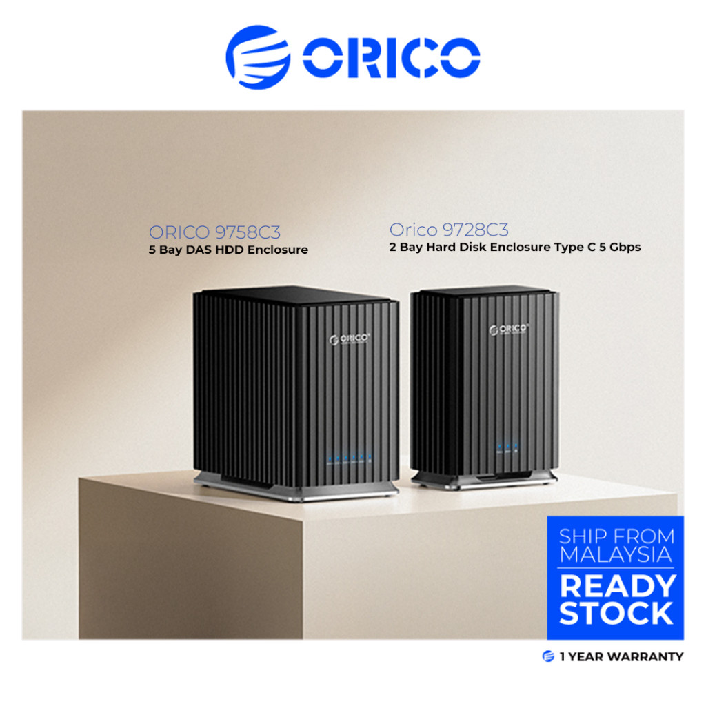Orico 9758C3/9728C3 5/2 Bay DAS Hard Disk Enclosure Type C 5 Gbps ...