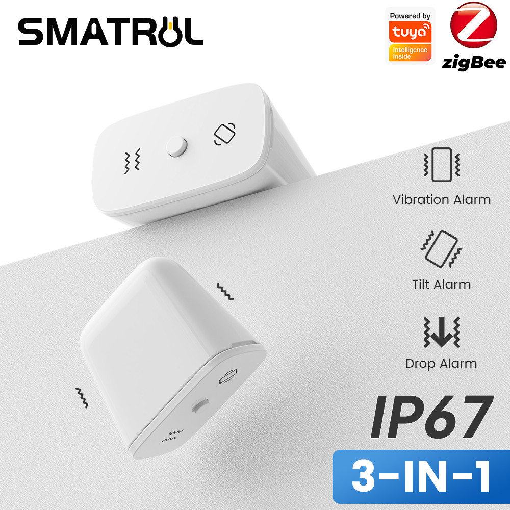 SMATRUL Zigbee Tuya Smart Home Vibration Alarm, Tilt Sensor, Glass ...