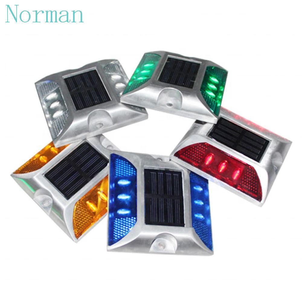NORMAN LED Ground Light, Reflective Square Solar Road Stud Light, Ground Marker Aluminum Durable ...