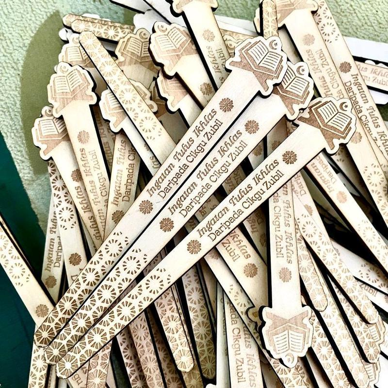 CHAT BAGI NAMA SEBELUM ORDER !! Penunjuk Kayu / Penanda Buku Kayu ...