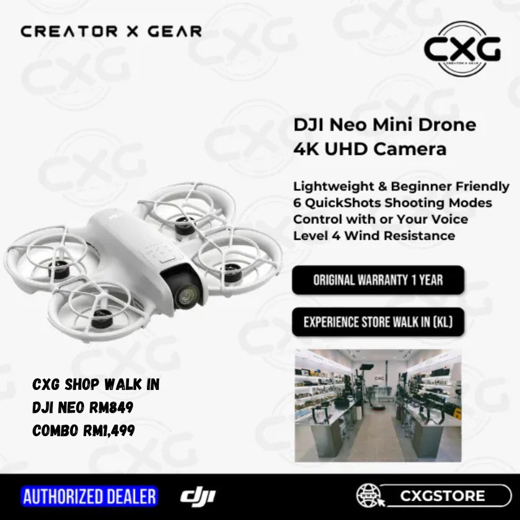 DJI Neo Mini Drone 4K UHD Camera 135g Palm Takeoff AI Subject Tracking ...