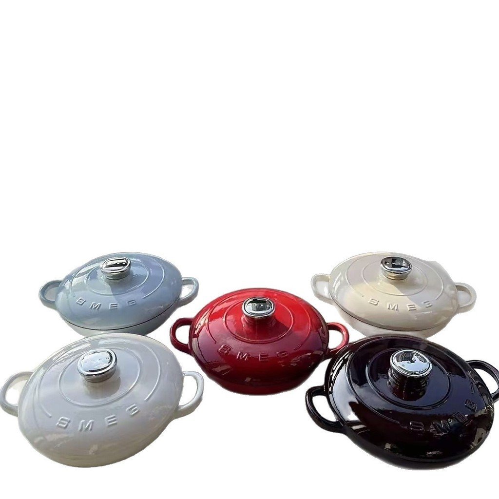 Smeg Enamel Pot 26cm2.2L Smeg Cast Iron Pot Retro Enamel Gas Stove with ...