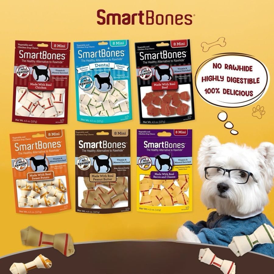 Smartbones Dental Chew 127/255g (8 & 16mini) - Peanut Butter, Sweet ...