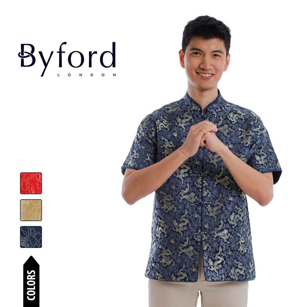 Byford CNY Tang Fu Lelaki | Byford Mens Tang Fu Jacquard Short Sleeve ...