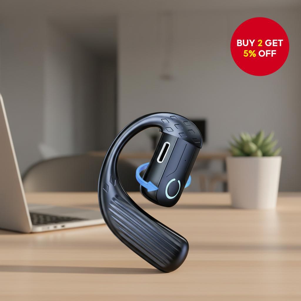 HAQI OWS Wireless Bluetooth Earphone Single Ear Earbuds Bass Audio ...