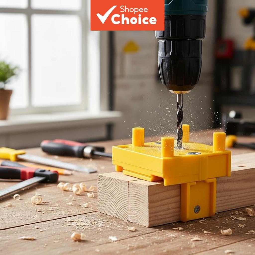 Handheld Dowelling Jig with Hole Saw, Woodworking Drill Guide, Locator ...