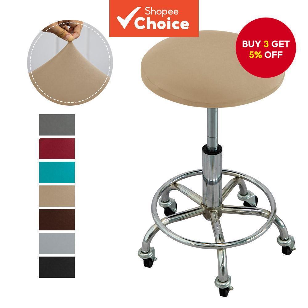 1pc Stretch Spandex Stool Covers, Bar Stool Cushion Slipcovers Round ...