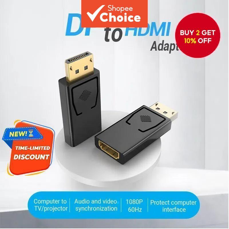 4K 1080P DP to HDMI Adapter AUX Audio HD Display Port Male to HDMI ...