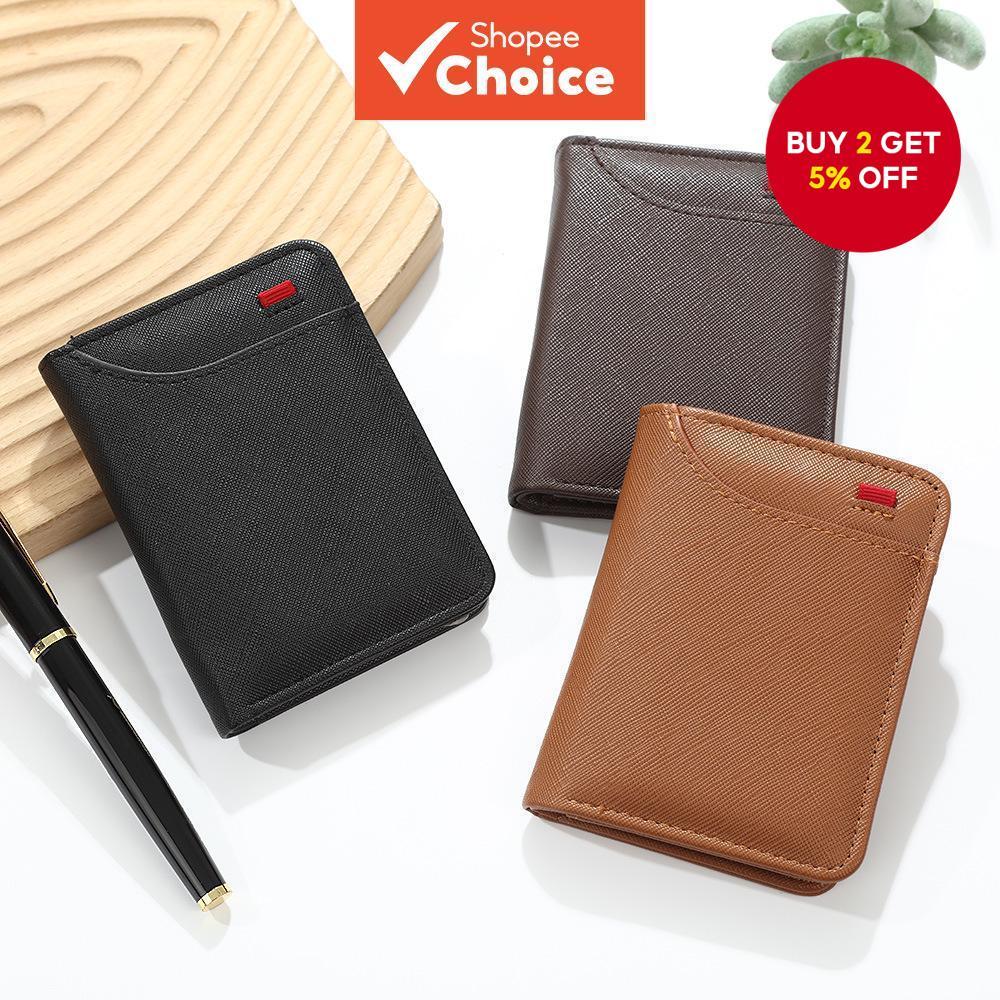 Vertical Wallet for Men, Leather PU, Compact ID Card Holder with Large ...