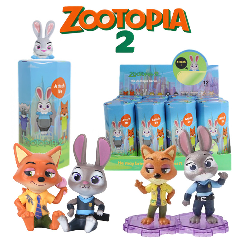 12pcs/box Zootopia 2 Blind Box Gary Judy Nick Mini Figure Hippers Toy ...