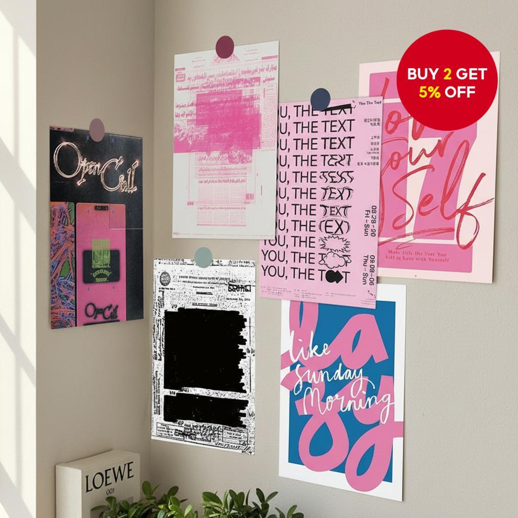 10 Pink Aesthetic Paper Cards for Wall, Desk, Photo Props with Free Dot ...