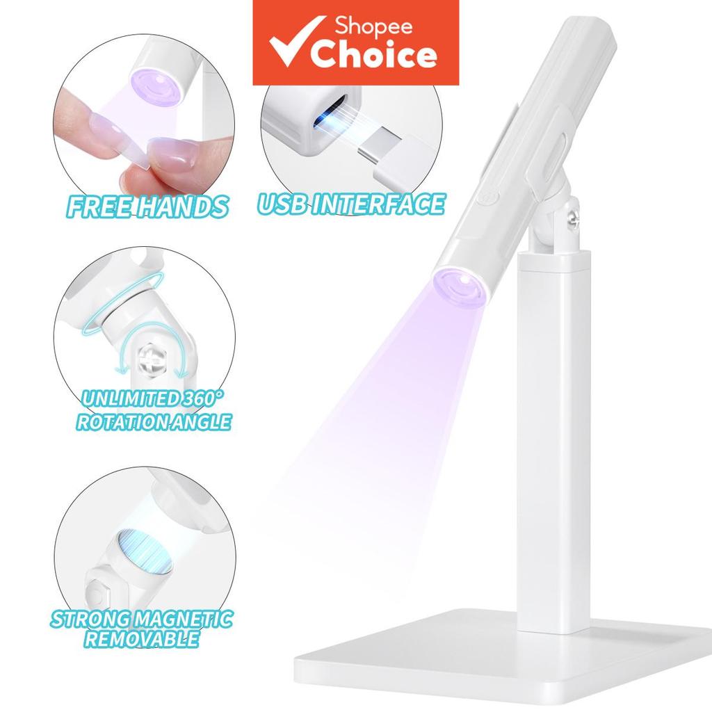 1Pc White Handheld Manicure Word Lamp Bracket 360 Degrees Rotary ...