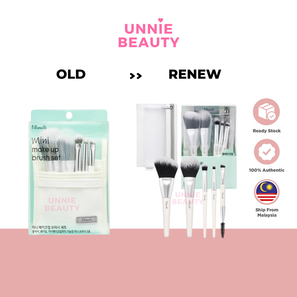 Fillimilli Mini Makeup Brush Set (5pcs) 迷你化妆刷 | Shopee Malaysia