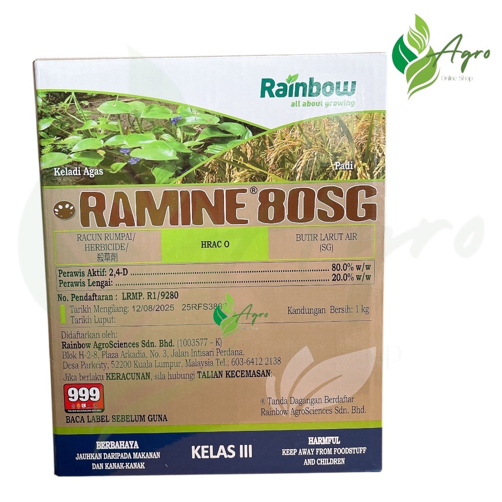 RAMINE 80SG |Racun Rumpai Soluble Granules 2, 4-D 80% Phenoxycarboxylic ...