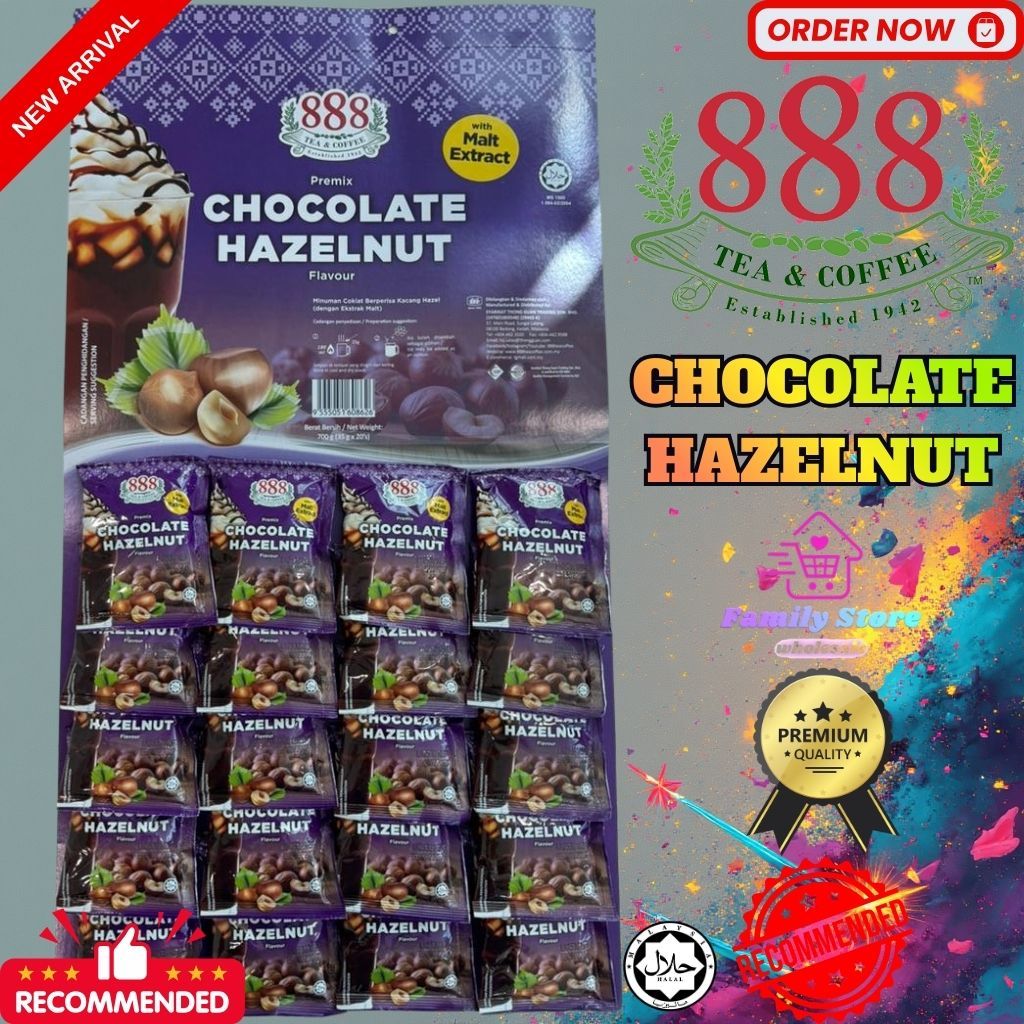 888 PREMIX CHOCOLATE HAZELNUT PAPAN (35G X 20'S) | Shopee Malaysia