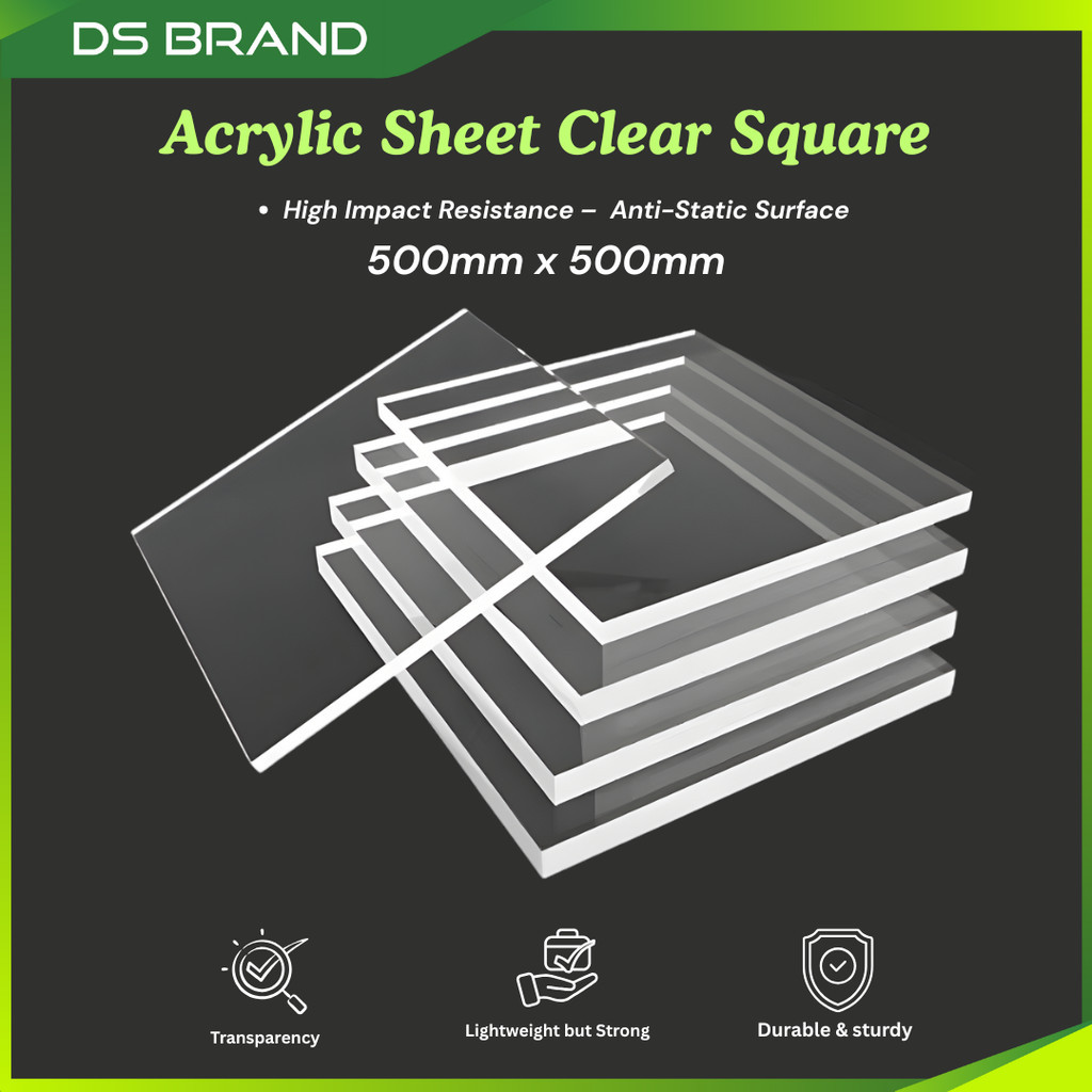 Acrylic Square Sheet 500mm x 500mm / Akrilik Gred A Buatan Malaysia DS ...