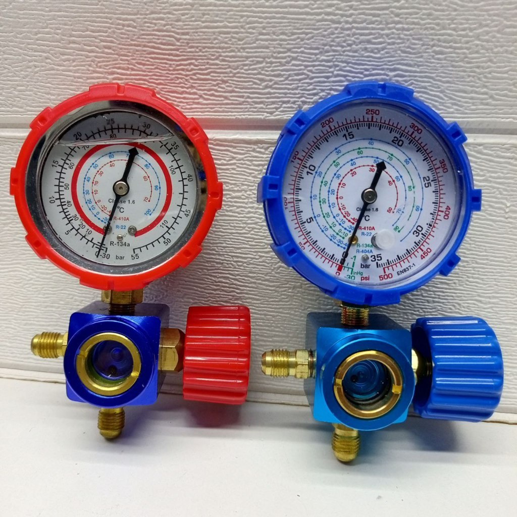 Refrigerant Manifold Gauge High & Low Pressure Gas meter with Oil ...
