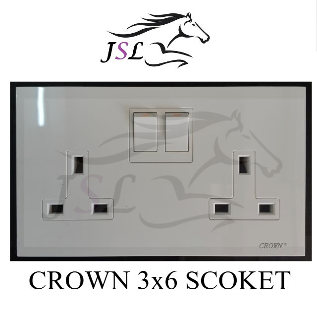 [Original] Crown CE 13A 250V 2 Gang Twin Flush Switched Socket Outlet ...